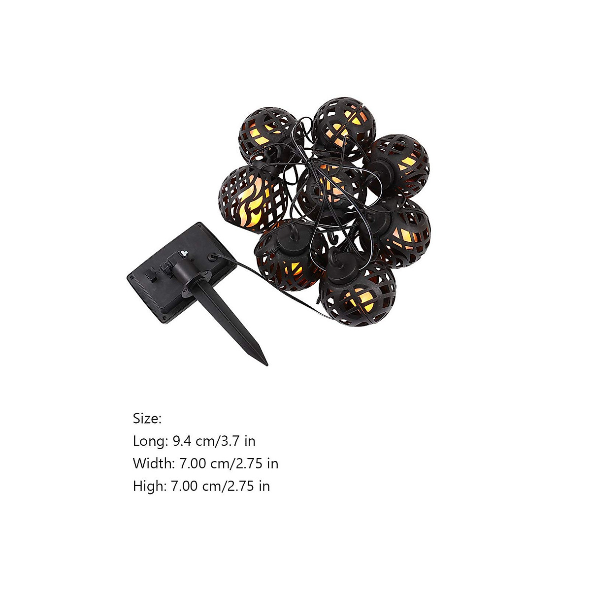 Uonlytech Creative Lantern Shape String Light String Flame Garden Lights Plastic LED String Lights