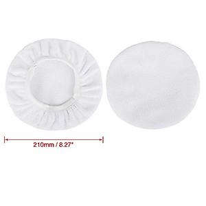 X AUTOHAUX 5pcs 9-10 Inch White Soft Mircrofiber Car Wax Polishing Bonnet Buffing Pad Washable Covers Polisher Waxing Tools 9" 10"