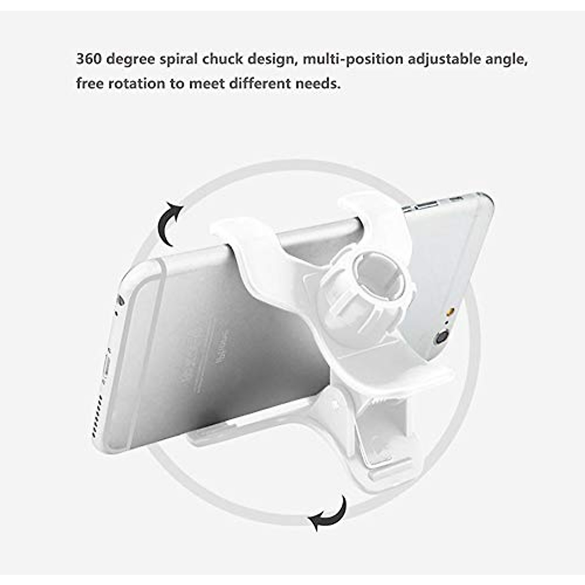 L&B Olivia B-Land Cell Phone Holder, Hanging on Neck Universal Mobile Phone Stand for Bed, gooseneck Cell Phone Holder, Compatible with iPhone 11 Pro XS Max XR X (White)