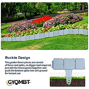 Garden Landscape Edging Border No Dig, 24.6 ft DIY Garden Fence Stone Effect Lawn Edging Plastic Plant Border for Landscape,Flowerbed, Sidewalk,Outdoor Flower Lawn (30 PCS)