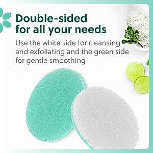 IMPRESA 6 Pack Double Sided Body Sponge for Daily Deep Cleansing and Regular Exfoliating - Double Sided Buff Puff Style Exfoliating Pads Puf for Removing Dead Skin & Dirt - All Skin Types