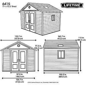 Lifetime 6415 Outdoor Storage Shed, 11 by 13.5 Feet