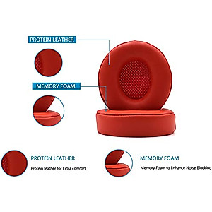 Adhiper Replacement Earpads Solo pro Replacement Ear Pads Ear Cushion is Compatible with Solo pro Headphones (Red)