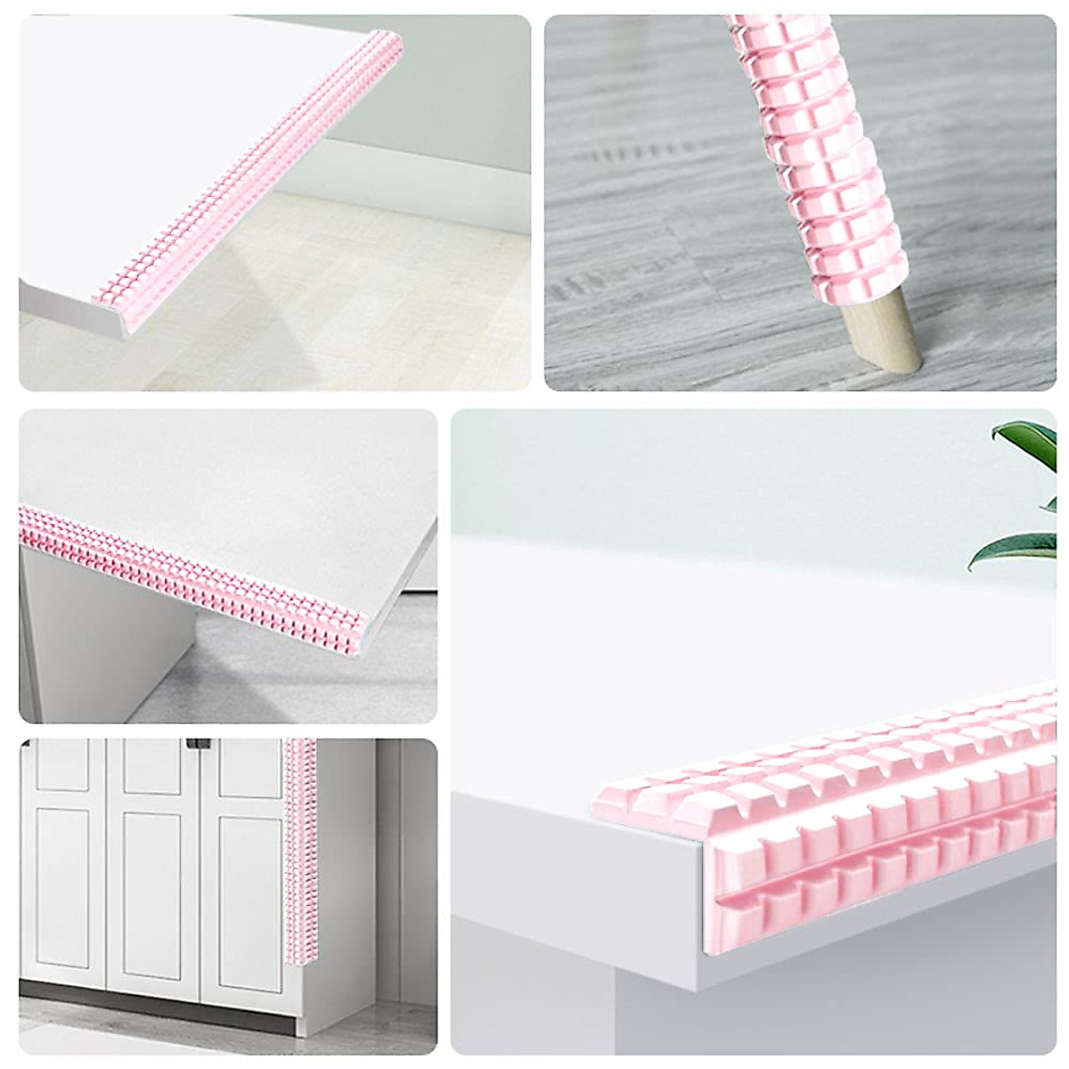 MeiGaoXin Baby Proofing Edge Corner Protector, Thick Table Bumper Guard, Soft Rubber Foam Guard, 3M PreTaped Corners, 40 inch X2 PCS, Baby Proof Corner Guard HeavyDuty. Pink