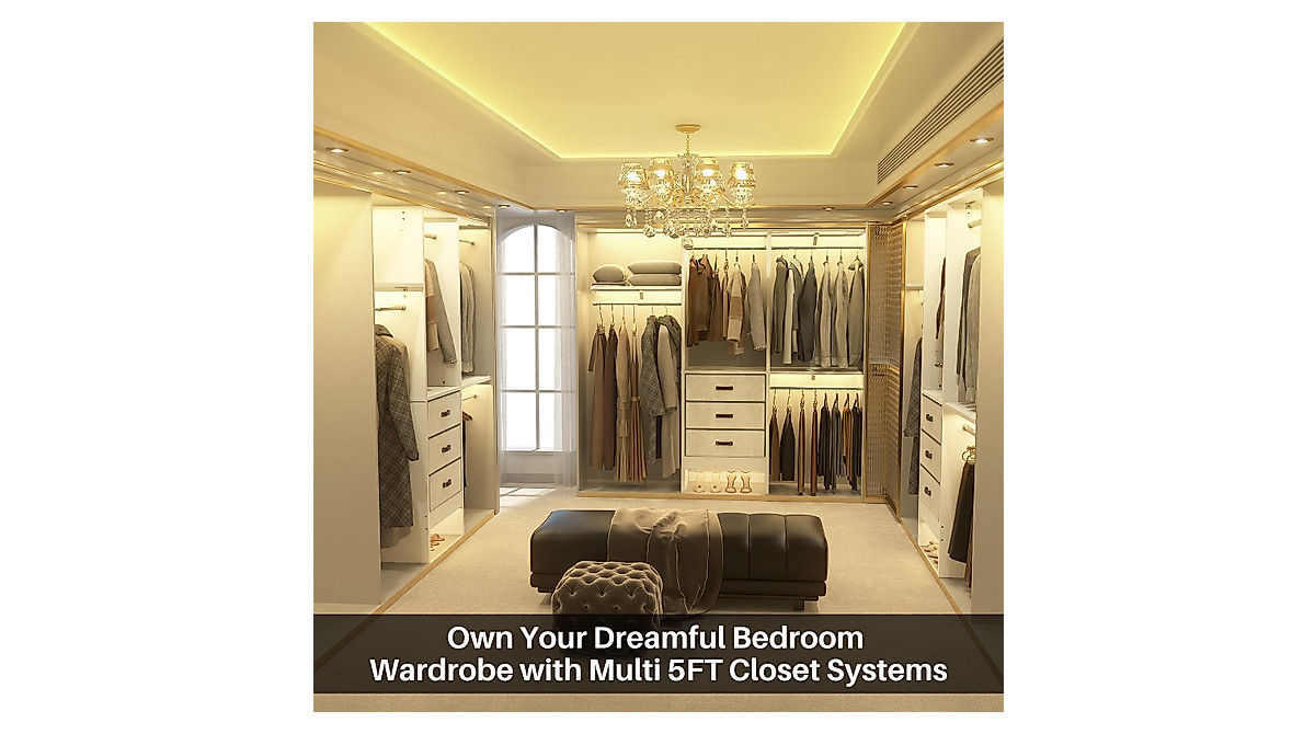 Armocity 5FT Closet System with Fabric Drawers