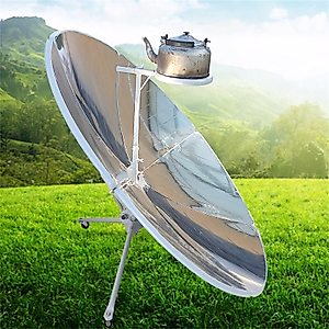 HinLIaDa Portable Solar Cooker, 1500W 1.5M Diameter Camping Outdoor Solar Cooker Concentrating Solar Cooker Solar Parabolic Foldable Solar Cooker for Solar Heating, Visual Education