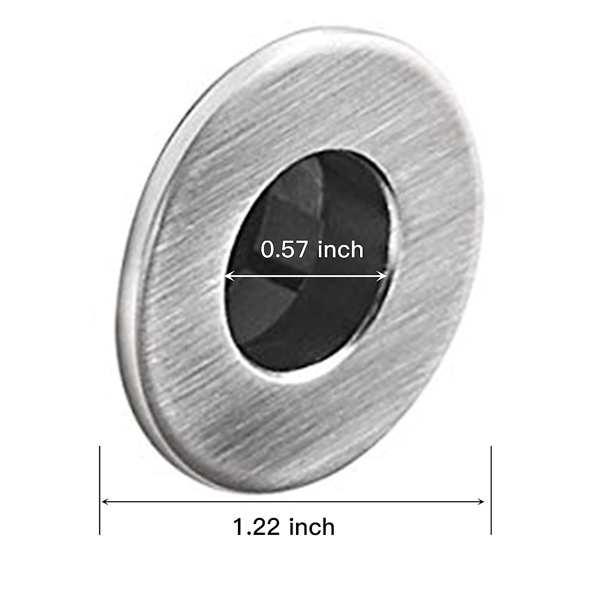 BWE Sink Basin Trim Overflow Ring Cover Brushed Nickel Bathroom Vessel Vanity Basin Bath Sink Brass Insert in Hole Round Caps