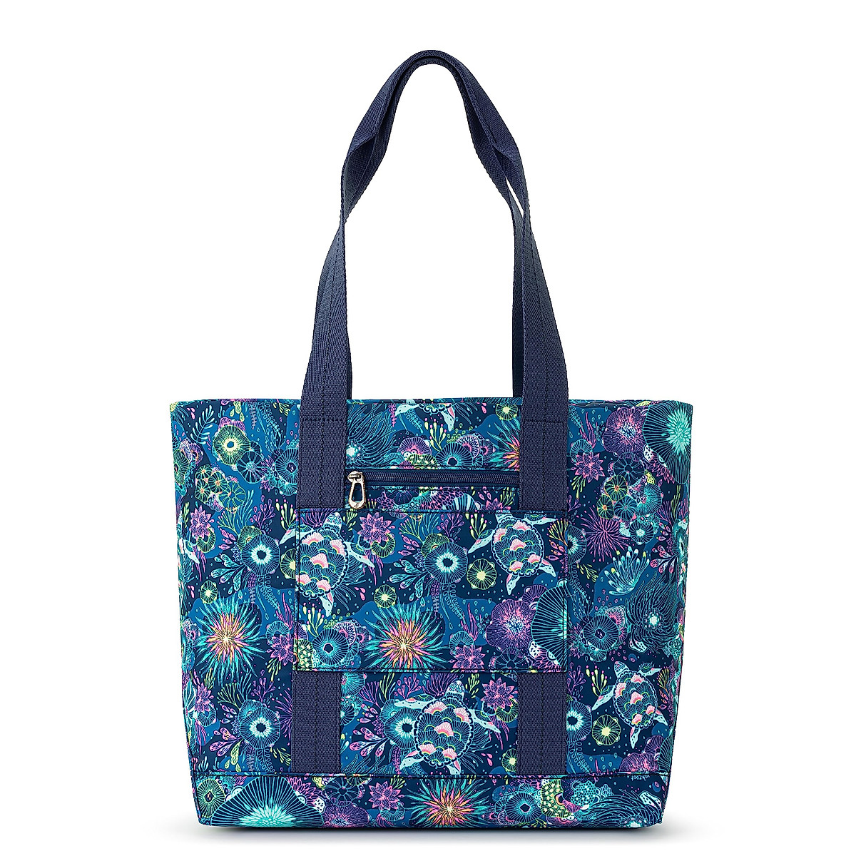 Sakroots Fairfax Tote in EcoTwill, Double Shoulder Straps, Royal Blue Seascape