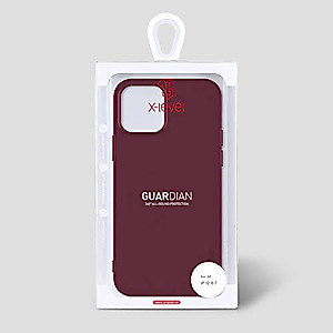 X-level Compatible iPhone 13 Pro max Case Slim Fit Ultra-Thin [Guardian Series] Soft TPU Matte Finish Coating Phone Cases Lightweight Back Cover Grip for iPhone 13 Pro max 6.7" (2021)-Wine red