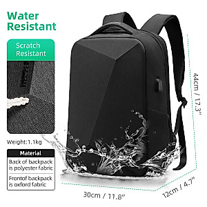 MARK RYDEN Anti Theft Backpack with TSA Approved Lock and Scratch Resistant Shell, Waterproof Travel Backpack, USB Laptop Backpack for Men and Women Fits 15.6 Inch Notebook