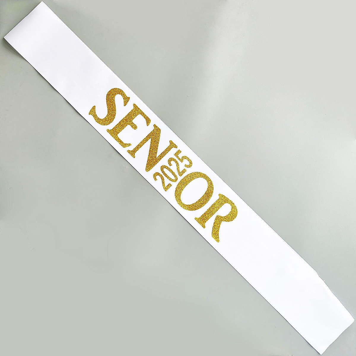 Senior Sash 2025 Gold,White Senior Cheer Sashes Class of 2025 Graduation Celebration Class Competition Sash Party Supplies 6 Pack
