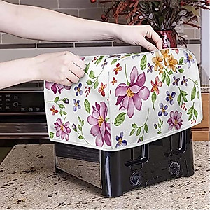 Gomyblomy Flowers 4 Slice Toaster Appliance Cover Bread Toaster Cover Bakeware Protector, Kitchenware