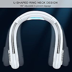 Portable Neck Fan,Hands Free Bladeless Neck Fan Semiconductor Chip Cooling Fan,5200mAh battery capacity,3 Speed Mode,LED Display for Travel,Outdoor,Home