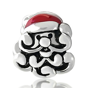 LovelyJewelry Santa Charms Silver Plated Beads For Bracelets