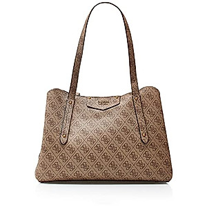 GUESS Eco Brenton Girlfriend Satchel, Latte Logo