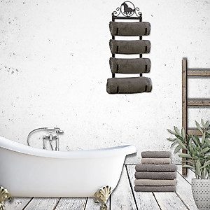 Rustic Metal Horse Towel Roll Wall Rack - Western Farmhouse Country Bathroom Décor