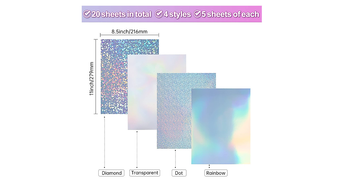 Holographic Sticker Paper for Inkjet & Laser Printers