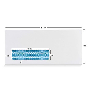 500 #10 Single Left Window SELF Seal Security Envelopes - Super Strong Quick-Seal Self Sealing Closure, Security Tinted, Size 4-1/8 x 9-1/2 Inches, 24 LB - 500 Count (35210)