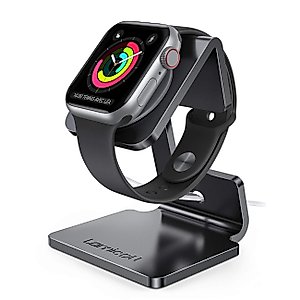 Lamicall Stand for Apple Watch, Charging Stand - Desk Watch Stand Holder Charging Dock Station compatible with Apple Watch Series SE Ultra/Series 8/7/6/5/4/3/2/1, 49mm/45mm/44mm/42mm/41mm/ 38mm, Black