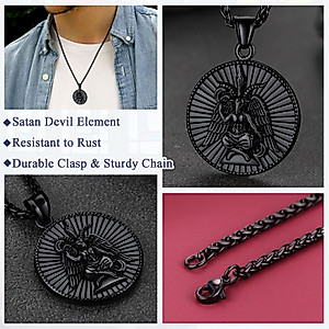 FaithHeart Satan Church Jewelry Sabbatic Gift Sigil of Lucifer Pendant Necklace Women Baphomet Goat Neck Charms