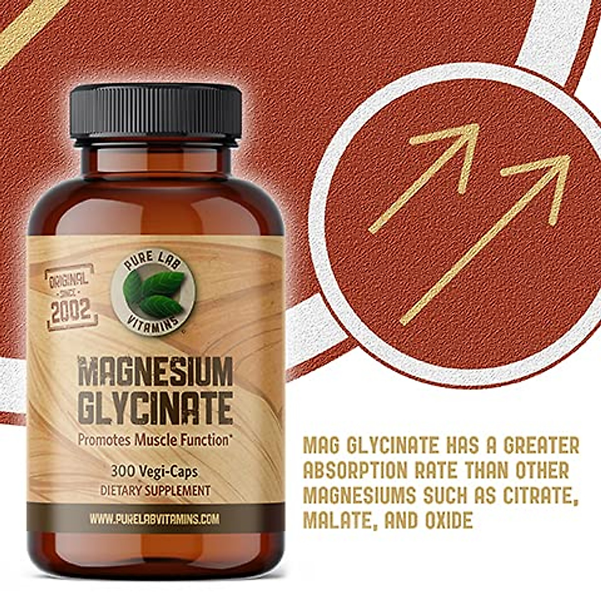 Magnesium Glycinate 165mg/caps (3 caps/Day for 500mg) - 300 caps - Magnesium Supplement from Canada - Magnesium Pills Supplement - Magnesio Glycinate Capsule Made in Canada