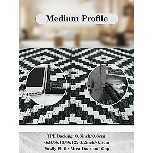 Lahome 2x5 Kitchen Runner Rugs Non Skid Washable, Black and White Hallway Runner Rug Non Slip Laundry Room Runner, Modern Moroccan Trellis Ultra-Thin Carpet Runner for Bedroom Bathroom Entryway