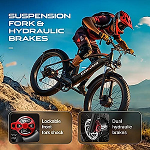 EDIKANI Electric Mountain Bike 26'' Dual Motor 1500W 48V 18A Ebike for Adult, 35mph 32 Mileage Pedal Assist 70 Miles Electric Moped, 35° Uphill Hydraulic Brake Fat Tire E Bicycles for Hilly Terrain