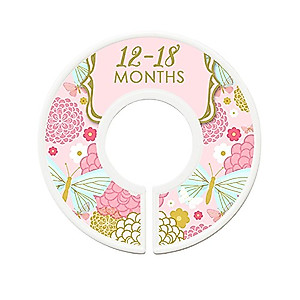 Modish Labels Baby Nursery Closet Dividers, Closet Organizers, Nursery Decor, Baby Girl, Pink, Gold, Confetti, Floral, Flowers