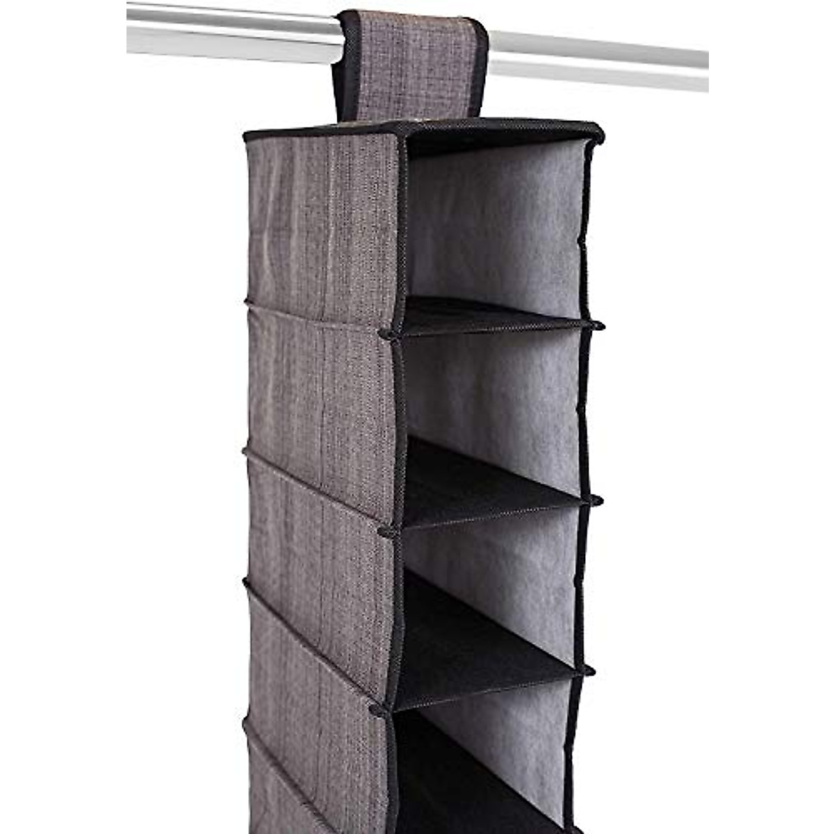 Internet's Best 10 Tier Hanging Shoe Organizer - Narrow Shelf Closet Shoe Rack - Footwear Storage - Grey