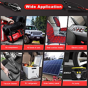 EXTRACTME 10FT Cigarette Lighter SAE Battery Charger Cable, 14AWG 12V Cigarette Lighter Plug to SAE Quick Release Adapter Extension Charging Cable with Fuse and LED Light