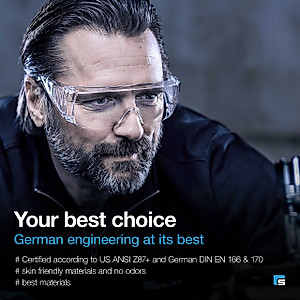 SolidWork 12-Pack Safety Glasses Clear Lens with Reinforced Side Shields, Anti Fog, Anti Scratch, Anti-Glare, Adjustable Temples, Protective Eyewear for Men & Women