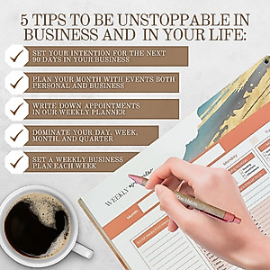 90 Day Habits 12 Month Business Planner for Men & Women - Daily, Weekly and Monthly Planner for Entrepreneurs, Network Marketers, Direct Sellers - Spiral Hardcover with Elastic Closure & Pen Holder