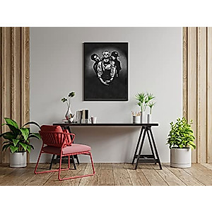 Nirvana Black And White Canvas Poster | Ready to Frame for Office, Living Room, Dorm, Kids Room, Bedroom, Studio, Printed On Real Cotton Canvas. Unwrapped Unframed (18x24)