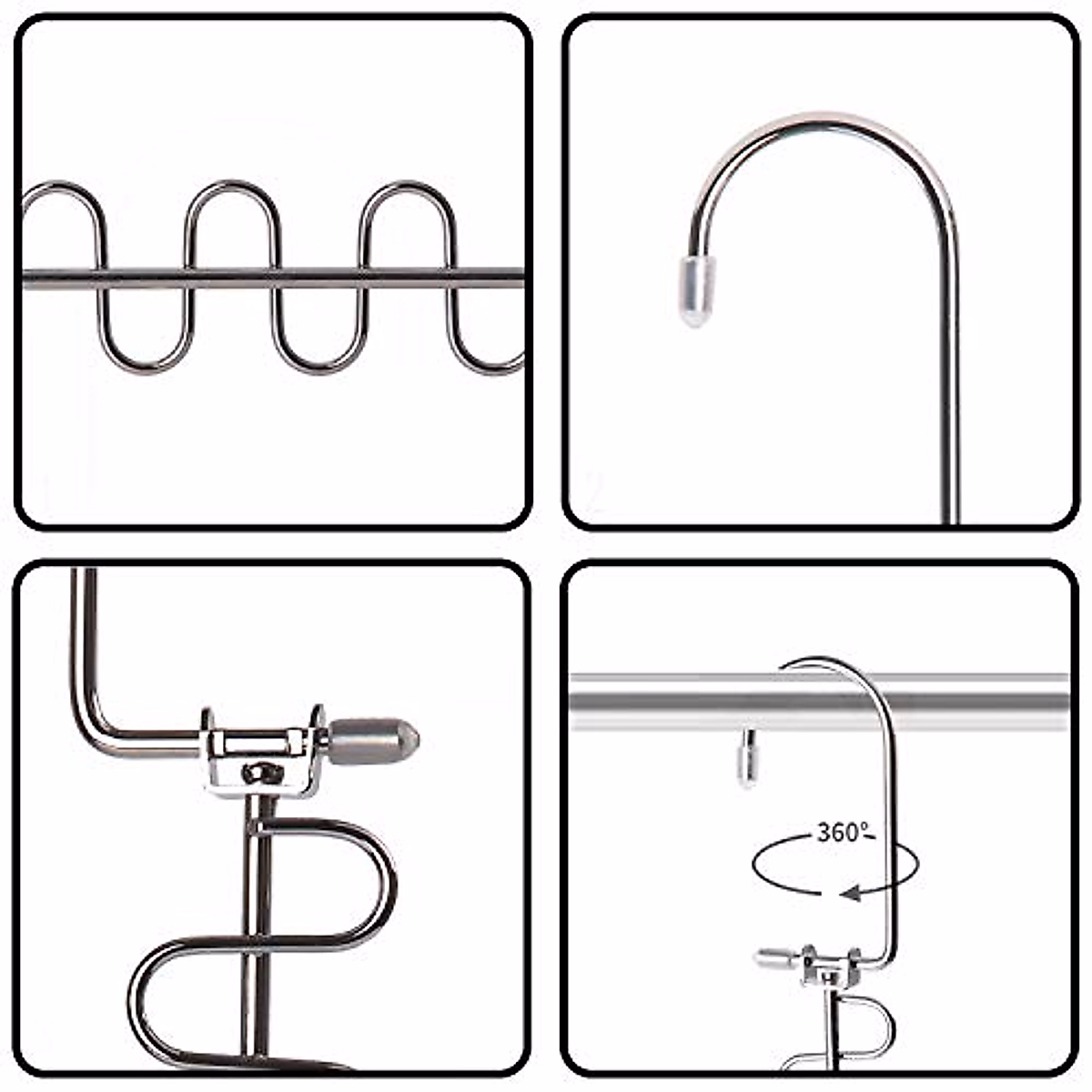 Bloberey Space Saving Hangers 6x2 Slots Metal Magic Cascading Hanger Closet Organizer Hanging Closet Wardrobe Closet System(4 Pack)