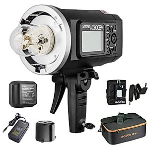 Godox AD600BM Bowens Mount 600Ws GN87 HSS Outdoor Flash Strobe Light with 2.4G Wireless X System, 8700mAh Battery, W/Godox CB-09 Carrying Bag and Godox PB-600 Portable Flash Bag