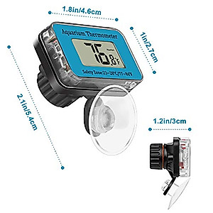 YiePhiot Aquarium Thermometer Waterproof LCD Digital Thermometer with Suction Cup Fish Tank Thermometer, Reptile Thermometer
