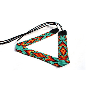 Weavish Beaded Hatband With Cuff Bracelet Native American Style Southwestern Cowboy Rode Handmade Head/Hat Band Collection (Turquoise)