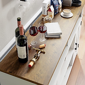 HOSTACK Barn Door TV Stand for TVs Up to 65", Modern Farmhouse Wood Entertainment Center, Media Console Table with Storage Cabinet & Adjustable Shelves, Buffet Sideboard for Dining Room, White