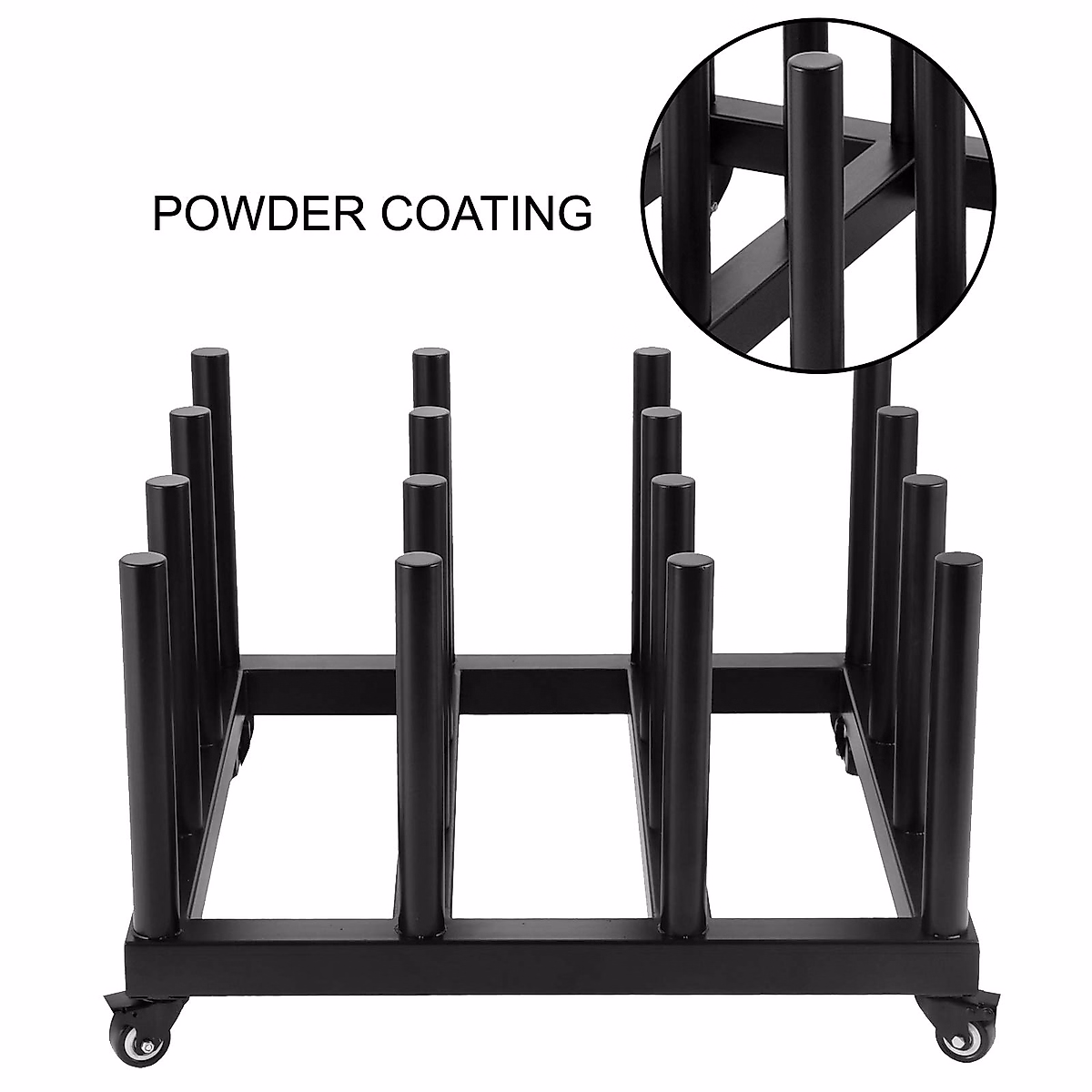 Happybuy Vinyl Cart Mobile Rack 16 Roll Capacity Vinyl Roll Rack 2" Core Vinyl Rolling Cart 1200 lbs Heavy Duty Digital Media for Mobile Storage (16 Rolls)