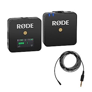 Rode Wireless GO Compact Digital Wireless Microphone System (2.4 GHz) with PL-5 Mini Omnidirectional Lavalier Microphone Bundle