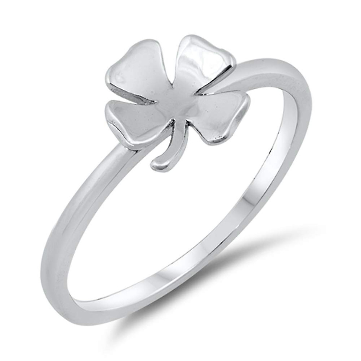 Simple Clover Good Luck Irish Charm Ring New 925 Sterling Silver Band Size 9