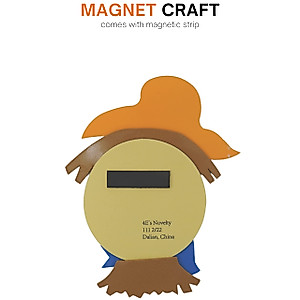 4E's Novelty Scarecrow Fall Crafts for Kids (12 Pack) Foam Self Adhesive, Crafts for Kids Bulk with Magnet, Halloween, Thanksgiving DIY Party Favors Activity for Ages 3-12