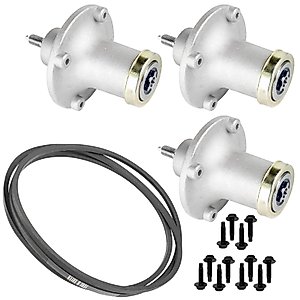 Caltric 3 Deck Spindle Belt Kit Compatible with Husqvarna Gth26V52Ls Gth3052 Gth52Xls
