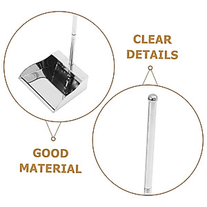 QUMIIRITY Stainless Steel Trash Shovel Kitchen Dustpan Kitchen Cleaning Floor Dustpan Upright Dustpan Handheld Scooper Industrial Dust Pan Jumbo Debris Pan Garage Dust Pan Garbage Can Silver