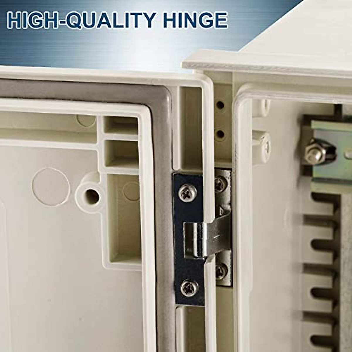 VEVOR Fiberglass Enclosure 19.7 x 15.7 x7.9" Electrical Enclosure Box NEMA 3X Electronic Equipment Enclosure Box IP65 Weatherproof Wall-Mounted Electrical Enclosure with Hinges & Quarter-Turn Latches