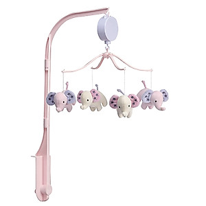 Bedtime Originals Elephant Dreams Pink Musical Baby Crib Mobile Soother Toy
