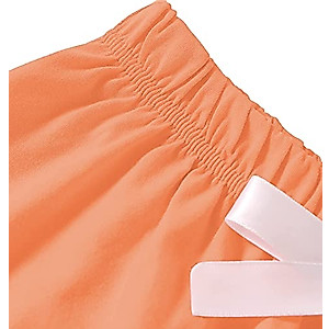 LYANER Women's Pajamas Set Button Short Sleeve Shirt with Shorts Set PJs Loungewear Light Orange Small