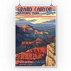 Grand Canyon National Park, Arizona, Mather Point (9x12 Wall Art Print, Home Decor)