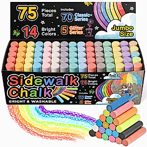 Fat Zebra Designs 120 Piece Sidewalk Chalk Set - Jumbo Size Sticks in Vibrant Colors for Outdoor Play and Art