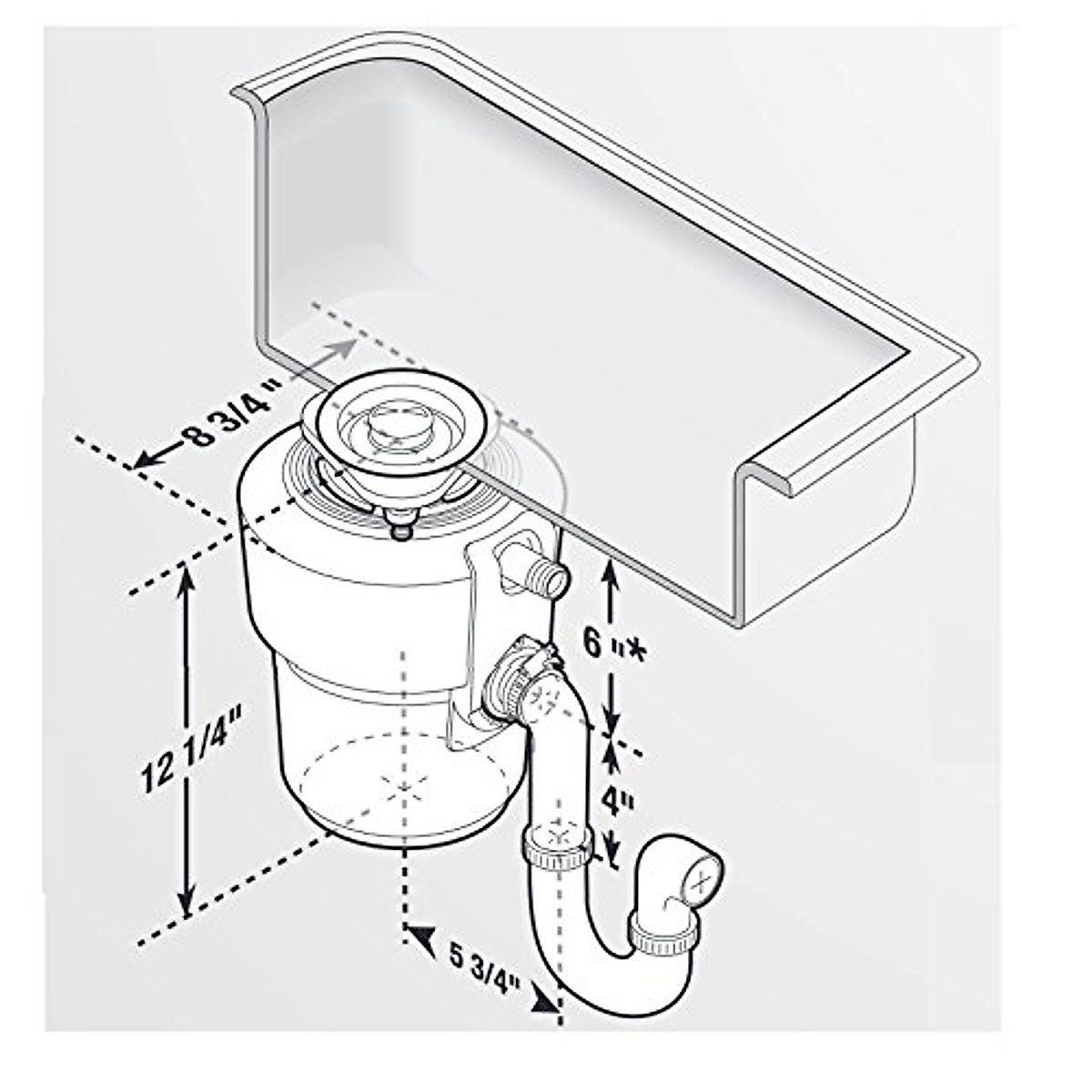 InSinkErator Garbage Disposal with Power Cord & Air Switch, Evolution Essential XTR, Quiet Series, 3/4 HP Continuous Feed, Gray